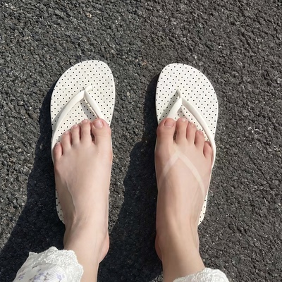 小波点人字拖女夏季外穿休闲百搭软底防滑耐磨舒适沙滩海边凉拖