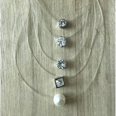 Sumeng New PersonalitySquare Imitation Pearl Crystal Zircon