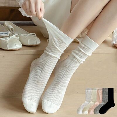 1Pair Women Thin Hollow Out Long Loose Socks JK Lolita Sweet