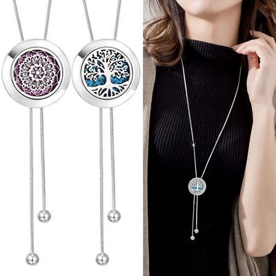 Aromatherapy Necklace Diffuser Pendant Locket Snake Chain Lo
