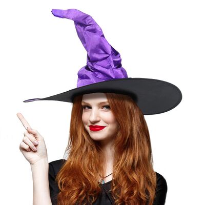 Halloween Witch Hats Black Folds Wizard Hat Masquerade Party