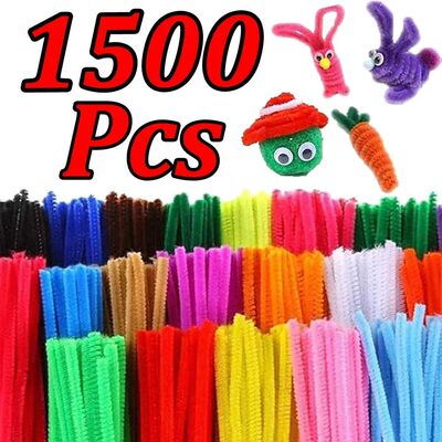 100-1000Pcs Colorful Chenille Stem Pipe Cleaners Plush Twist