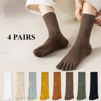 4 Pairs Women Toe Socks Five Finger Socks High Quality Cotto