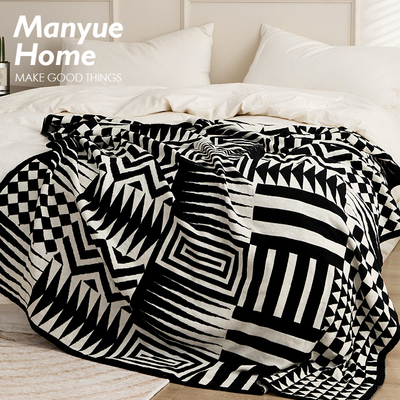 A类健康全棉针织毯床尾毯