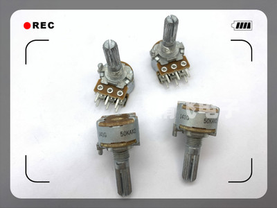 日本ALPS阿尔卑斯RK16312AOC3P双联音量电位器A50K*2轴长20MM锯齿