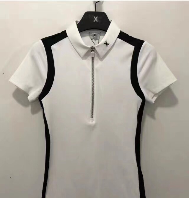 高尔夫女装夏季女短袖T恤速干透气吸汗户外运动球服韩版拉链款