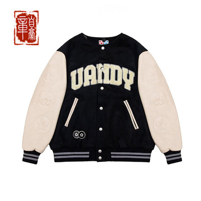 章自豪 VandyThePink 25ss 春季新款后背恶犬棒球服夹棉外套情侣