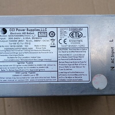 询价CCI 1000W舞台灯电子镇流器两台SBS1000M5ZH可维修