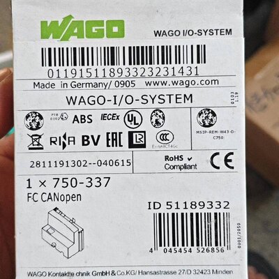 议价WAGO CANopen模块750-337750-338750-306