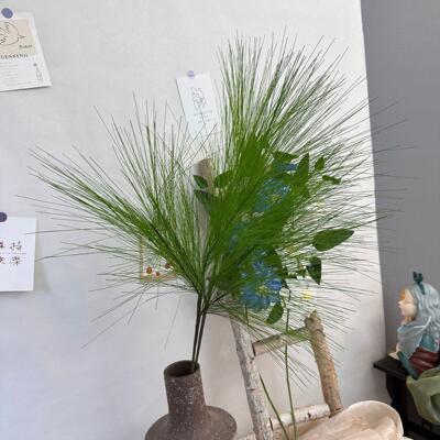 仿马尾松绿植松柏枝美真人松森系婚礼路引插叶AL-1304饰材酒店民