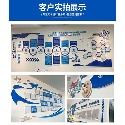 立体亚克力企业文化墙公司愿景发展历程团队风采展示墙贴设计定制