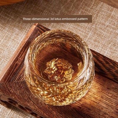 高端功夫水晶茶杯莲花杯大师杯典雅个人侘侘杯办公茶杯