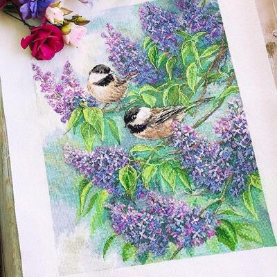 春季十字绣2025新线刺绣丁香垂直印花小花卉客厅卧室手工刺绣自己