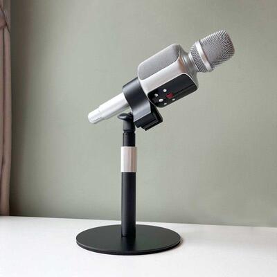 金属桌面麦克风支架，适用于开萌萌鸟歌吧音频集成麦克风加重伸缩