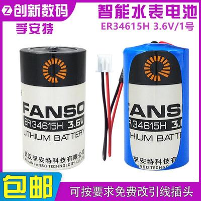 武汉孚安特ER34615H智能水表电池3.6V容量型流量计表锂电池1号D型