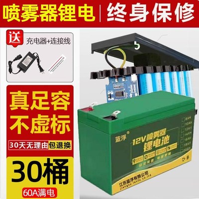 电动喷雾器锂电池12v大容量20安专用农用背负打药机电瓶12伏通用