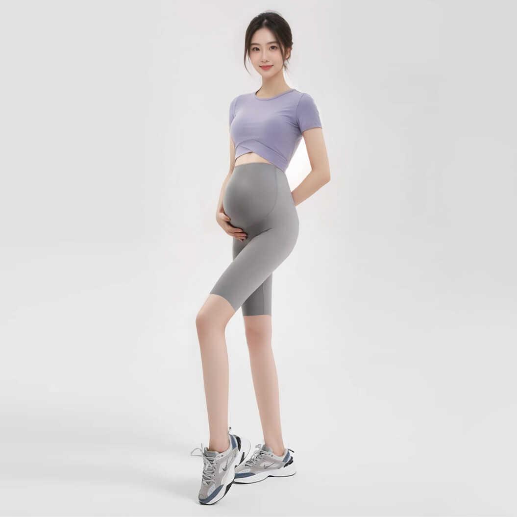 2025夏季新款孕妇瑜伽服套装带胸垫五分裤健身运动跳操瑜珈裤短裤
