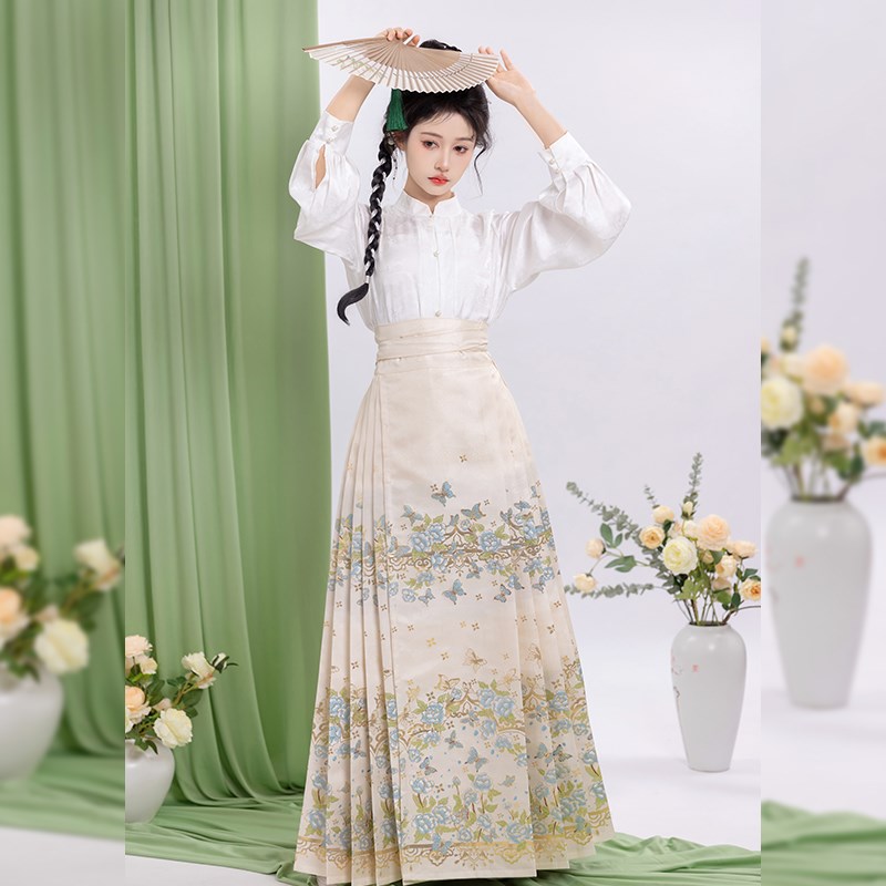 马面裙套装2e024新款成人女半身裙新中式上衣日常明制汉服国风长