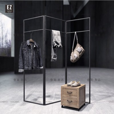 服装店展示架落地式挂衣架衣服架货架牛仔裤展架折叠屏风隔断架子