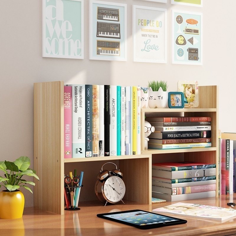 简易桌面书架儿童桌上转角小书架简约现代组合桌面办公学生置物架_虎窝淘