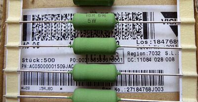AC05000001509JAC    线绕电阻器  5w15ohms 5% Vishay 原装现货