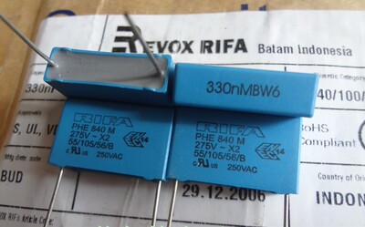 RIFA PHE840M 薄膜电容 0.33UF 275V330nf X2 334  23mm