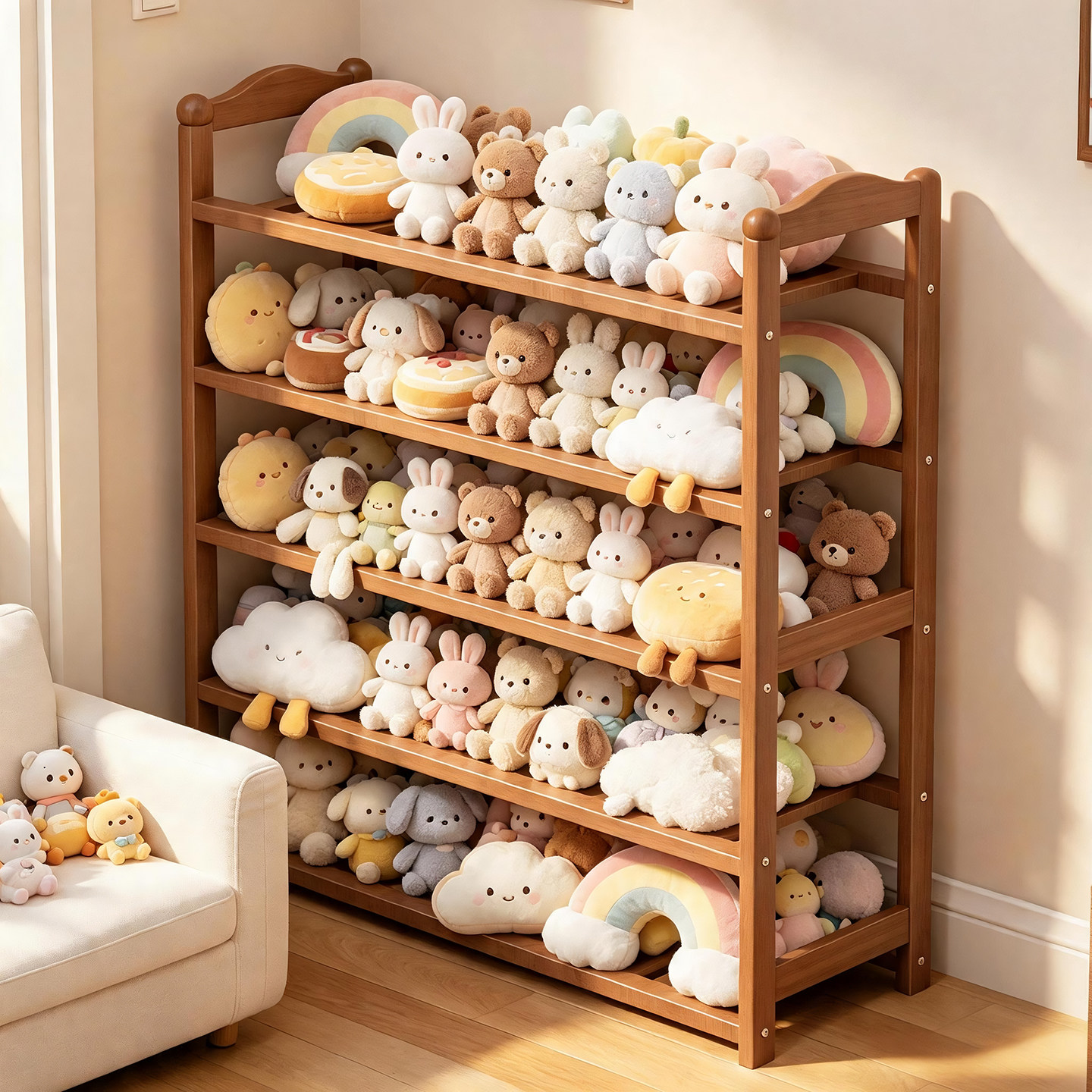 jellycat收纳架多层玩偶公仔摆放架家用毛绒玩具展示架娃娃放置架