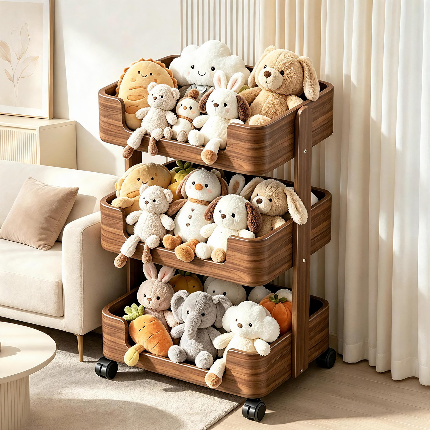 jellycat收纳架儿童玩偶公仔置物架毛绒娃娃展示架子玩具整理神器