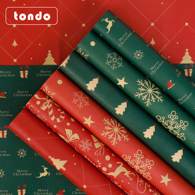 Christmas apples gift wrapping paper bouquets flowers