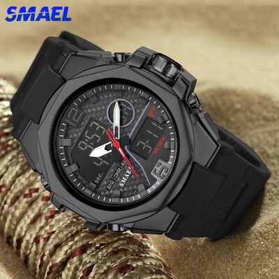Dual Display Digital Watch for Men Waterproof Outdoor