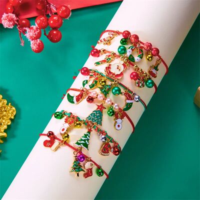 Chistmas Handwoven Baided Bacelet Fo Women Santa Claus Xmas