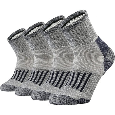 4 Pairs Merino Wool Socks Thicken Warm Hiking Cushion Crew