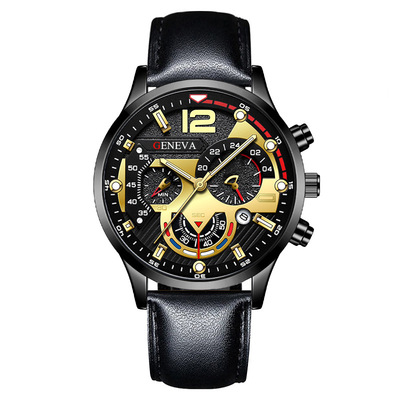 Men's Watch Fashion Calenda Six-pin Belt Watch Quatz Watch