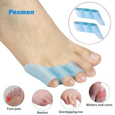 Pexmen 2/4Pcs Soft Gel Toe Separator Pinky Toe Straightener