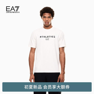 EA7/阿玛尼男士圆领短袖重磅T恤