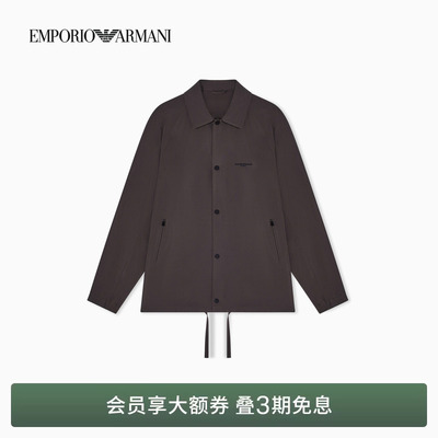 阿玛尼男士翻领插肩按扣门襟夹克