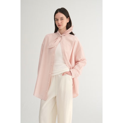 MC两色|高支全棉舒适优雅设计感兔耳朵廓形衬衫MAISON CECILE