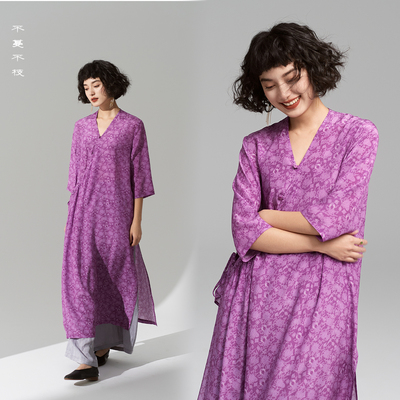 文艺复古真丝改良连衣裙