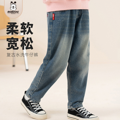 儿童牛仔裤时尚复古百搭