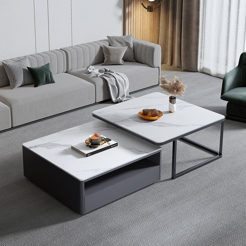 岩板茶几简约现代茶桌客厅家用茶台轻奢风小户型茶几桌阳台小桌子_虎窝淘