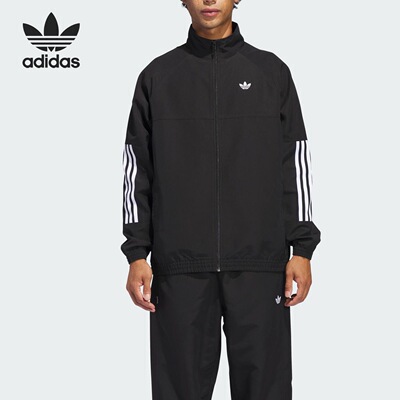 adidas originals 三叶草立领三条纹运动夹克男款 JC5174