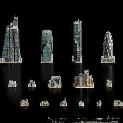 KitBash3D London欧洲伦敦城市住宅公寓办公楼建筑模型UE5 FBX