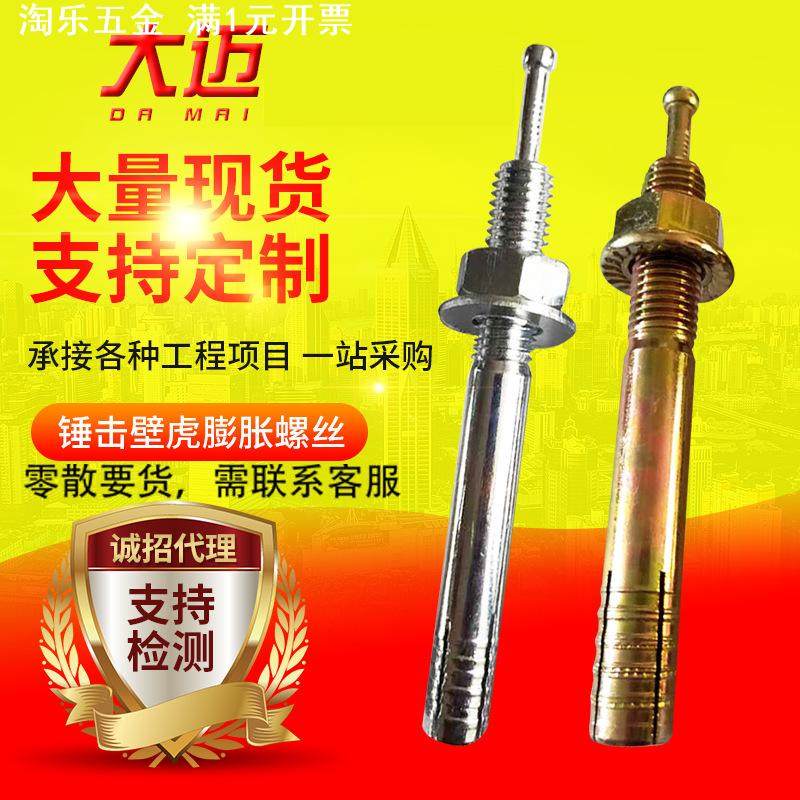 一钉得敲击式膨胀螺丝固定举升机锤击壁虎打入式击芯膨胀螺栓