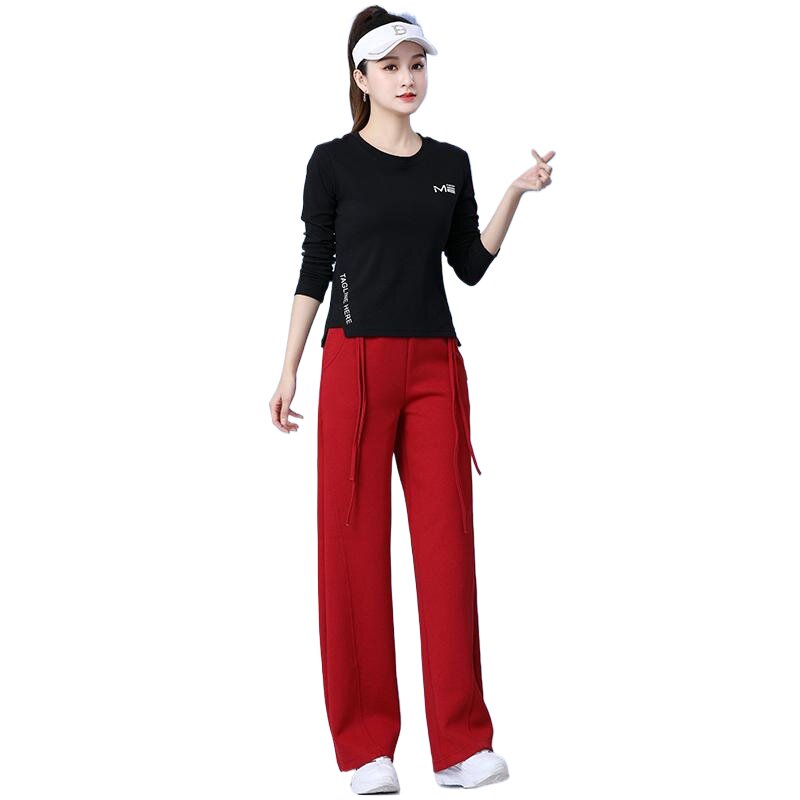 杨丽萍广场舞服装新款套装女夏秋长袖棉衣跳舞运动飘带裤健身云裳