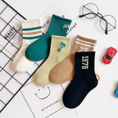秋季新款儿童袜爱嘀嗒字母潮袜