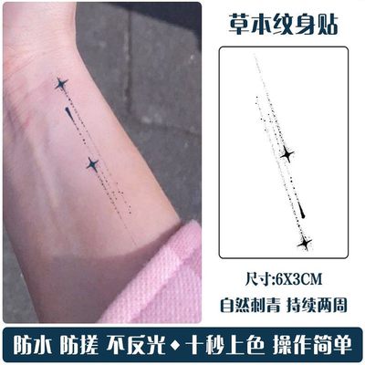 流星划过的痕迹纹身手臂手腕草本