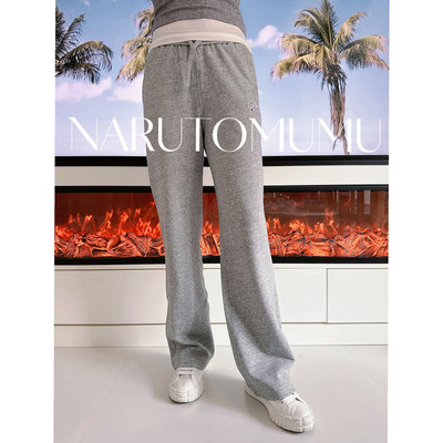 小姐姐全球购ED HARDY 极简刺绣拼贴 logo 阔腿裤 女款 26春01