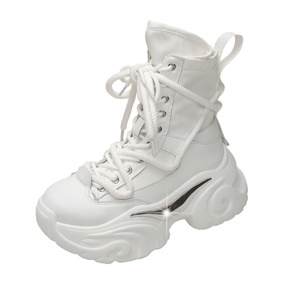 7cm内增高厚底高跟短靴高帮鞋