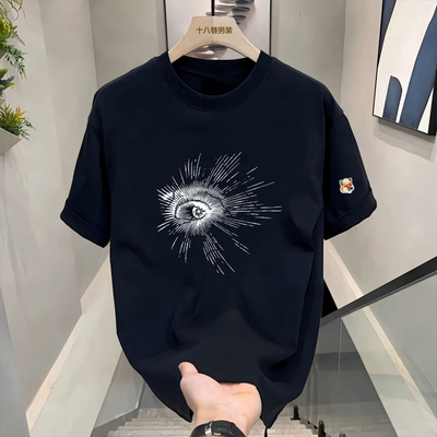 法式Maison Hysan小狐狸休闲印花纯色设计简约上衣T宽松短袖圆领