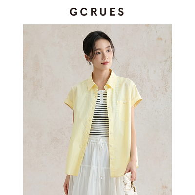 GCRUES法式宽松短袖衬衫女夏季